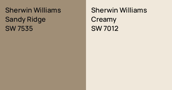 Sherwin Williams Sandy Ridge vs. Sherwin Williams Creamy comparison