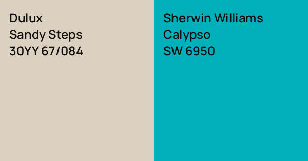 Dulux Sandy Steps vs. Sherwin Williams Calypso comparison
