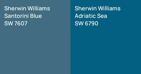 Sherwin Williams Santorini Blue vs. Sherwin Williams Adriatic Sea ...