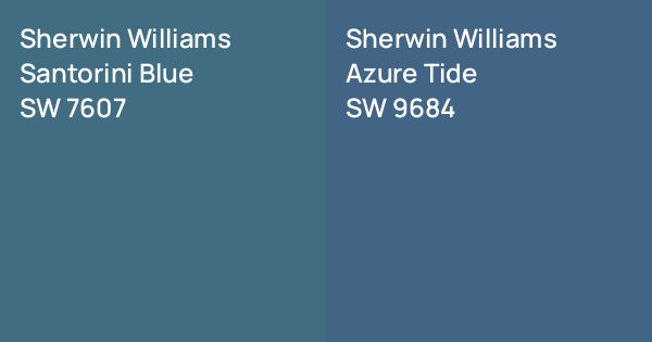 Sherwin Williams Santorini Blue vs. Sherwin Williams Azure Tide comparison