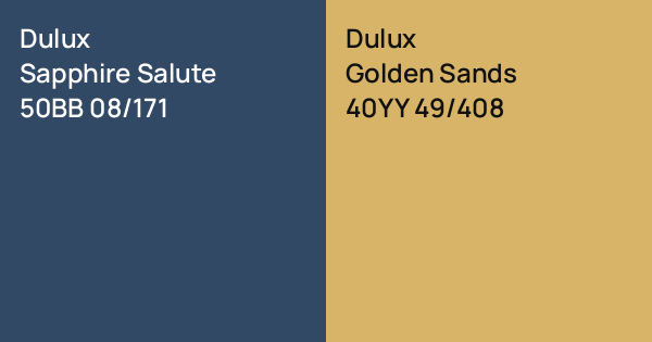 Dulux Sapphire Salute vs. Dulux Golden Sands comparison