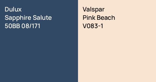 Dulux Sapphire Salute vs. Valspar Pink Beach comparison