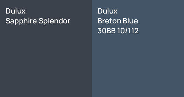 Dulux Sapphire Splendor vs. Dulux Breton Blue comparison
