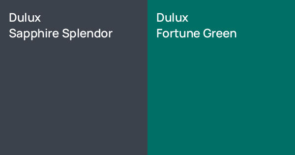 Dulux Sapphire Splendor vs. Dulux Fortune Green comparison