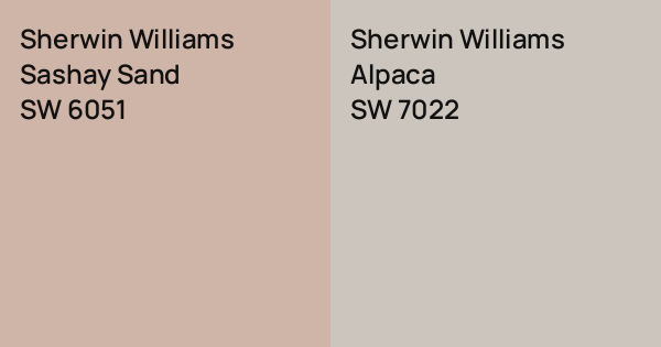 Sherwin Williams Sashay Sand vs. Sherwin Williams Alpaca comparison