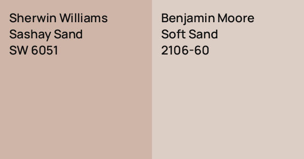 Sherwin Williams Sashay Sand vs. Benjamin Moore Soft Sand comparison