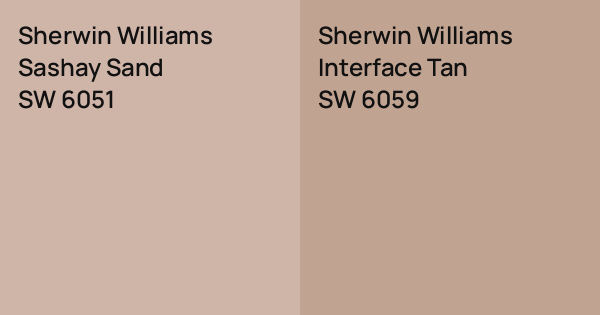 Sherwin Williams Sashay Sand vs. Sherwin Williams Interface Tan comparison