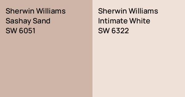 Sherwin Williams Sashay Sand vs. Sherwin Williams Intimate White comparison