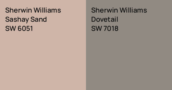 Sherwin Williams Sashay Sand vs. Sherwin Williams Dovetail comparison