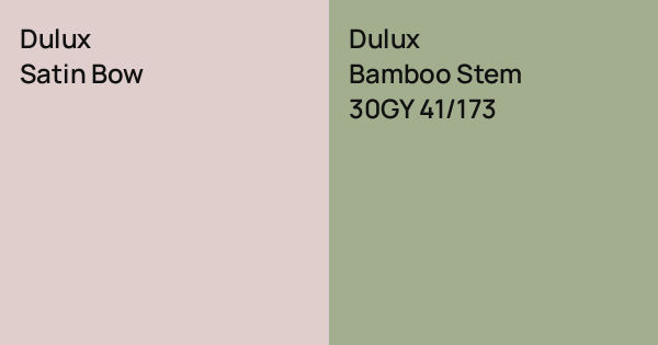 Dulux Satin Bow vs. Dulux Bamboo Stem comparison