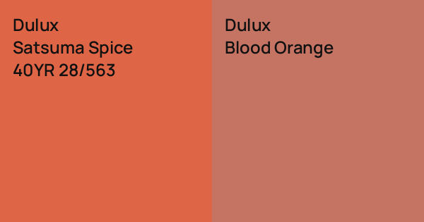 Dulux Satsuma Spice vs. Dulux Blood Orange comparison