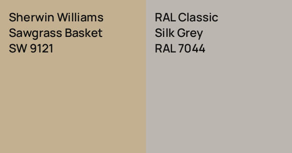 Sherwin Williams Sawgrass Basket vs. RAL Classic Silk Grey comparison