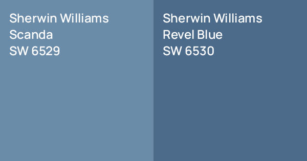 Sherwin Williams Scanda vs. Sherwin Williams Revel Blue comparison
