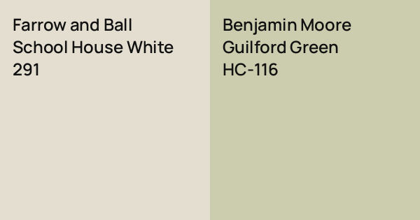 Farrow and Ball School House White vs. Benjamin Moore Guilford Green ...