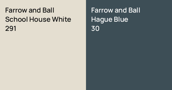 Farrow and Ball School House White vs. Farrow and Ball Hague Blue ...