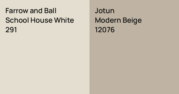 Farrow and Ball School House White vs. Jotun Modern Beige comparison
