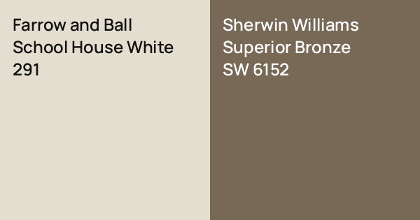 Farrow and Ball School House White vs. Sherwin Williams Superior Bronze ...