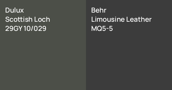 Dulux Scottish Loch vs. Behr Limousine Leather comparison