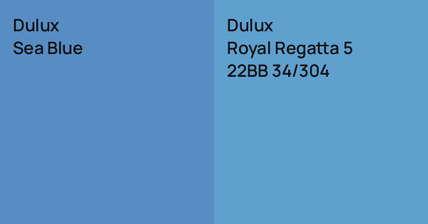 Dulux Sea Blue vs. Dulux Royal Regatta 5 comparison
