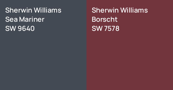 Sherwin Williams Sea Mariner vs. Sherwin Williams Borscht comparison