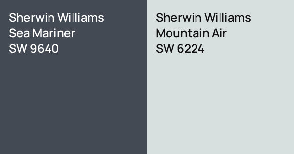 Sherwin Williams Sea Mariner vs. Sherwin Williams Mountain Air comparison