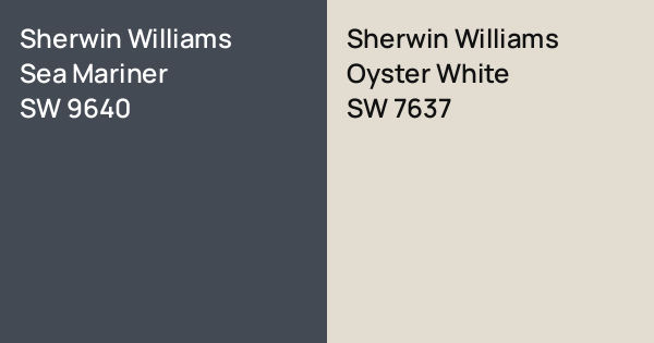 Sherwin Williams Sea Mariner vs. Sherwin Williams Oyster White comparison