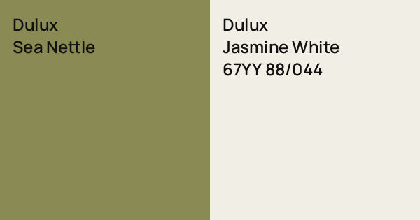 Dulux Sea Nettle vs. Dulux Jasmine White comparison