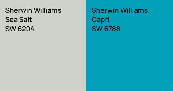 Sherwin Williams Sea Salt vs. Sherwin Williams Capri comparison