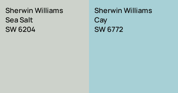 Sherwin Williams Sea Salt vs. Sherwin Williams Cay comparison