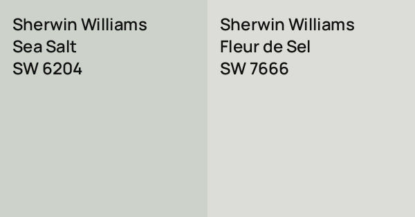 Sherwin Williams Sea Salt vs. Sherwin Williams Fleur de Sel comparison