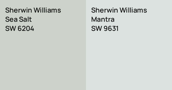 Sherwin Williams Sea Salt vs. Sherwin Williams Mantra comparison