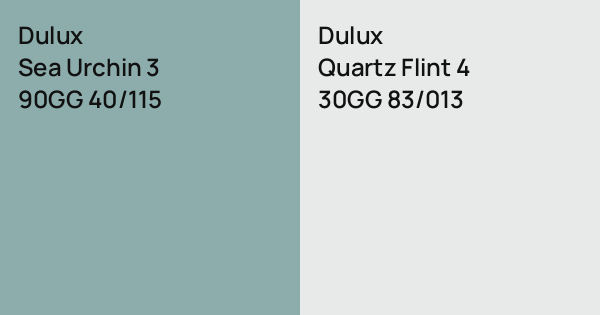 Dulux Sea Urchin 3 vs. Dulux Quartz Flint 4 comparison