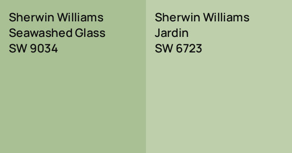 Sherwin Williams Seawashed Glass vs. Sherwin Williams Jardin comparison