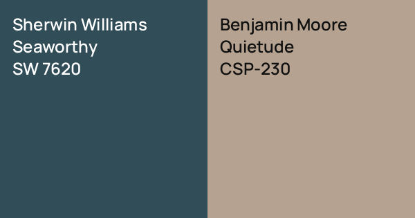 Sherwin Williams Seaworthy vs. Benjamin Moore Quietude comparison