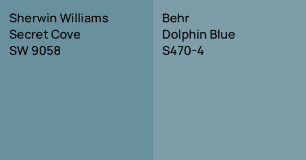 Sherwin Williams Secret Cove vs. Behr Dolphin Blue comparison