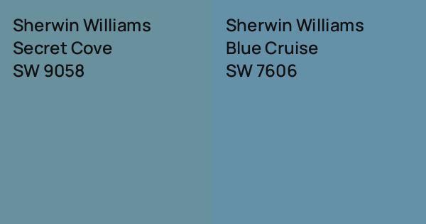 Sherwin Williams Secret Cove vs. Sherwin Williams Blue Cruise comparison