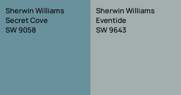 Sherwin Williams Secret Cove vs. Sherwin Williams Eventide comparison