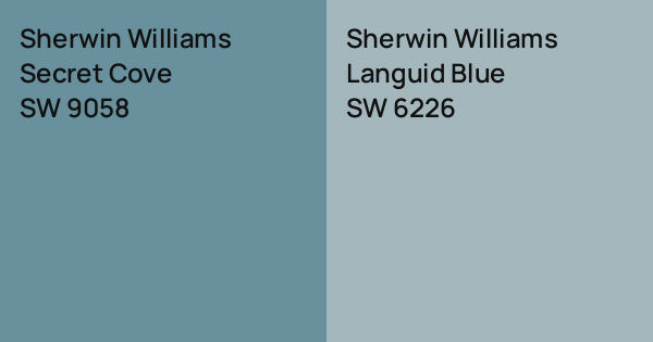Sherwin Williams Secret Cove vs. Sherwin Williams Languid Blue comparison