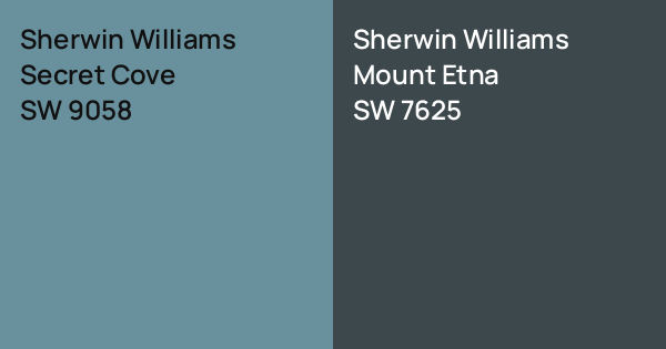 Sherwin Williams Secret Cove vs. Sherwin Williams Mount Etna comparison