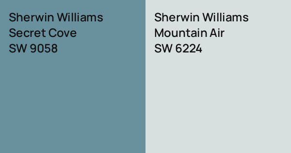 Sherwin Williams Secret Cove vs. Sherwin Williams Mountain Air comparison