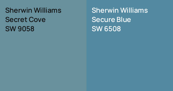 Sherwin Williams Secret Cove vs. Sherwin Williams Secure Blue comparison
