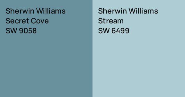 Sherwin Williams Secret Cove vs. Sherwin Williams Stream comparison