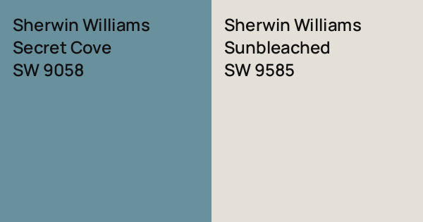 Sherwin Williams Secret Cove vs. Sherwin Williams Sunbleached comparison