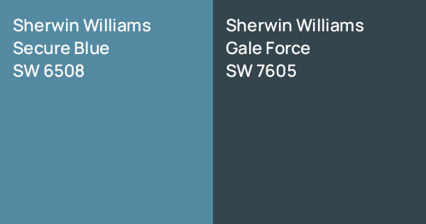 Sherwin Williams Secure Blue vs. Sherwin Williams Gale Force comparison