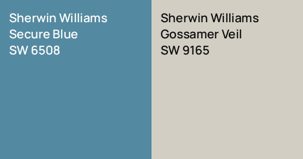 Sherwin Williams Secure Blue vs. Sherwin Williams Gossamer Veil comparison
