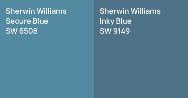 Sherwin Williams Secure Blue vs. Sherwin Williams Inky Blue comparison