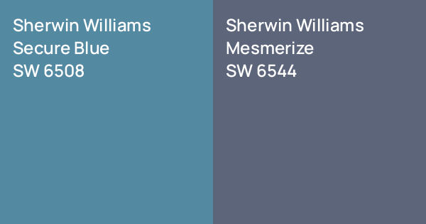 Sherwin Williams Secure Blue vs. Sherwin Williams Mesmerize comparison