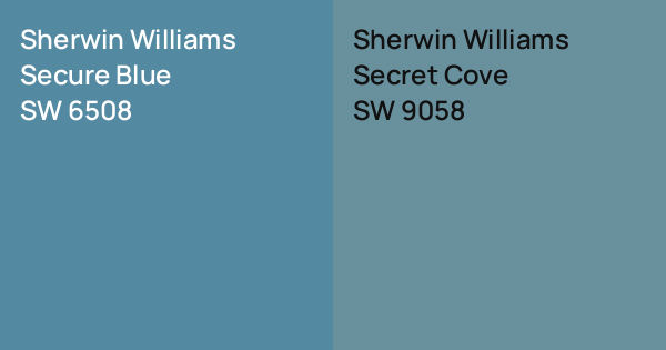 Sherwin Williams Secure Blue vs. Sherwin Williams Secret Cove comparison