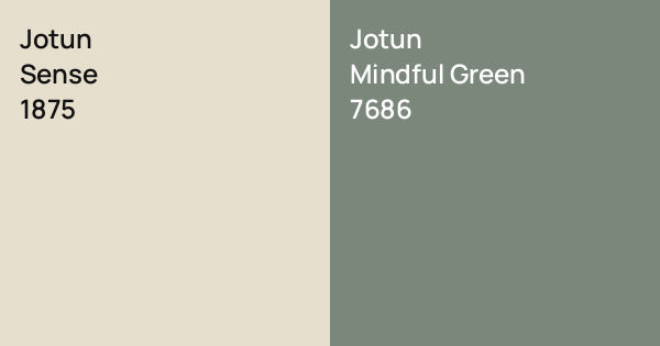 Jotun Sense vs. Jotun Mindful Green comparison