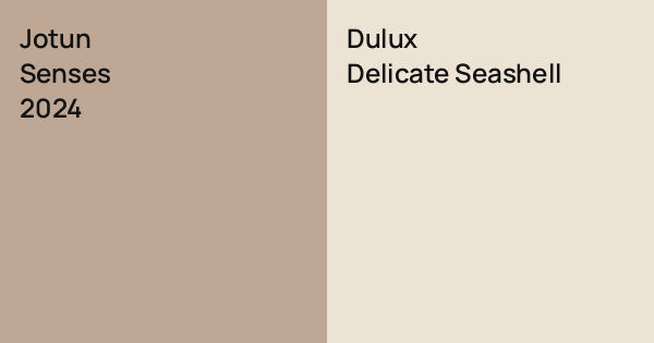Jotun Senses vs. Dulux Delicate Seashell comparison